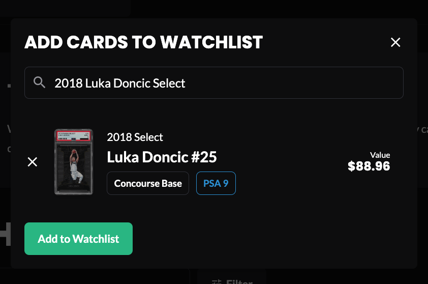 How to Create Notifications via Watchlist Feature – Card Ladder